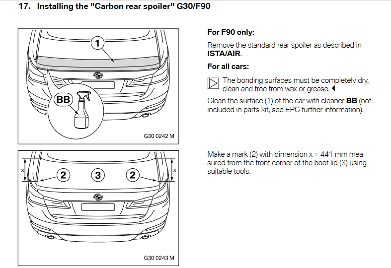 2017-2025 BMW Bmw Oem M Performance Rear Spoiler In Carbon Fiber 51-19 ...