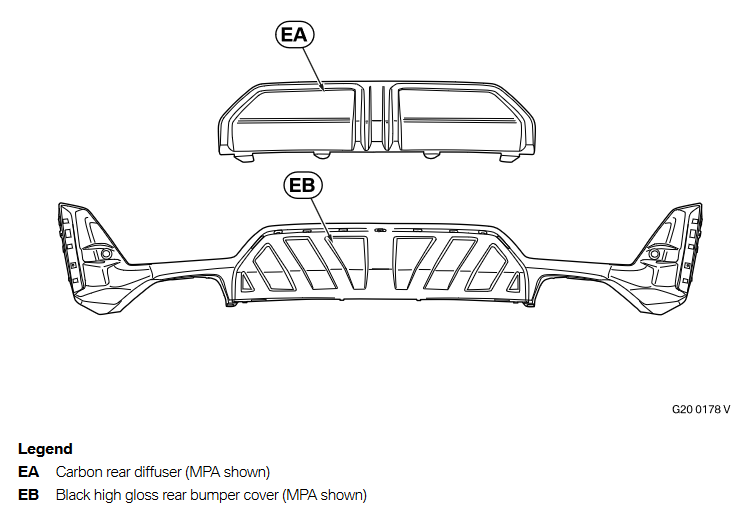 BMW M PERFORMANCE REAR BUMPER TRIM IN BLACK HIGH-GLOSS - M340i-ix 51-19 ...