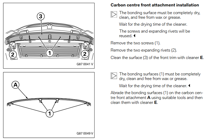 Bmw Oem M Performance Front Attachment In Carbon Fiber - Middle Piece ...