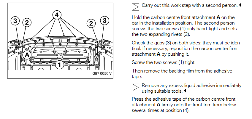 Bmw Oem M Performance Front Attachment In Carbon Fiber - Middle Piece ...