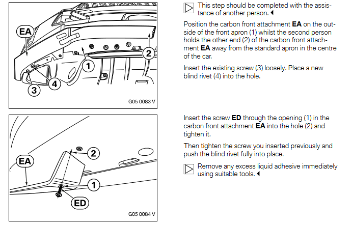 Bmw Oem M Performance Front Lip Attachment In Carbon Fiber - Left 51-19 ...