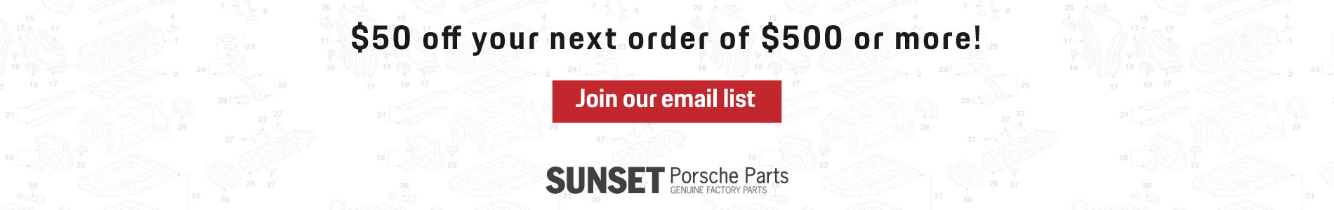 Genuine OEM Porsche Parts | sunsetporscheparts.com | Sunset Porsche Parts